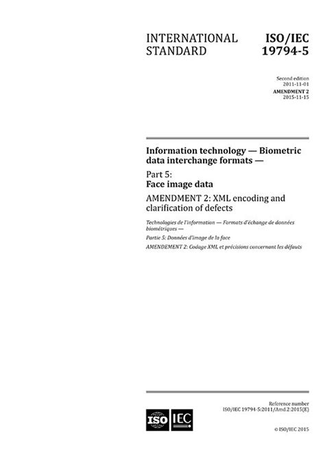 ISO IEC 19794 5 2011 AMD2 2015 IEC Normen VDE VERLAG