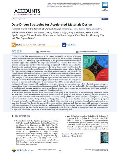 Pdf Data Driven Strategies For Materials Design