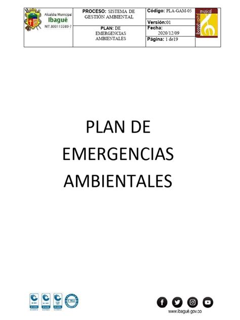 Plan De Emergencia Ambiental Pdf