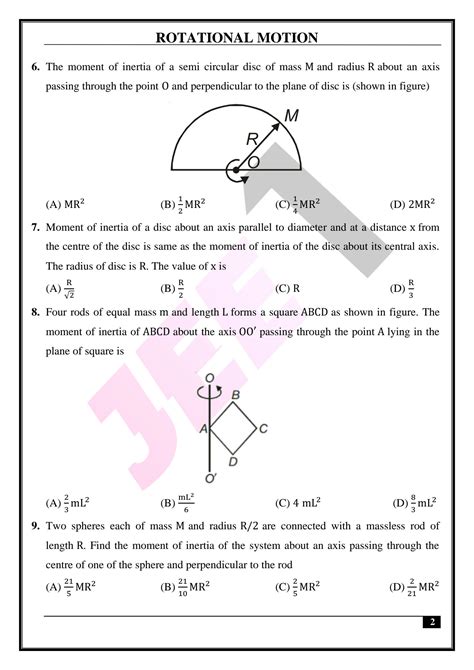 Solution Rotational Motion Practice Questions Jee Level Engineering