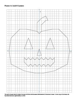 Halloween Jack O Lantern Coordinate Plane Connect The Dots Worksheet