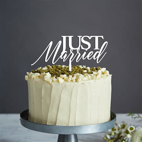 Just Married Cake Topper Any Text Inked And Etched