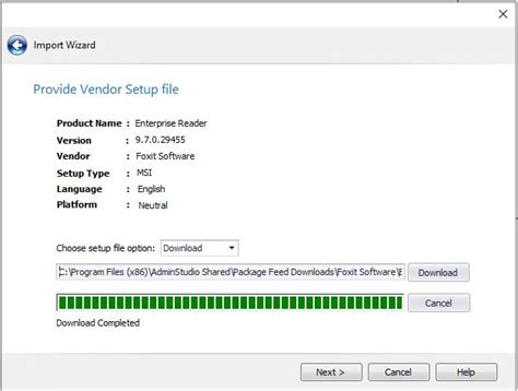 Importing An Application Using The Package Feed Module