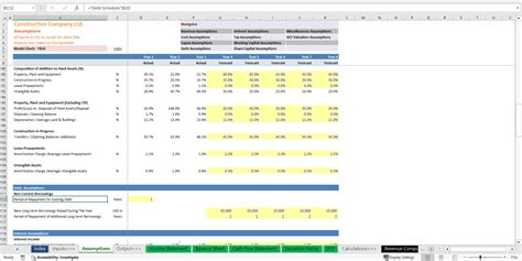 Dcf Valuation Excel Model Engineering And Construction Template Excel Xls