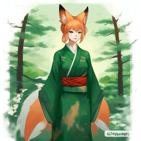 ИИ Шедеврум Аниме Лисица Кицунэ Лес Деревья 2025 Аниме работы ИИ ВКонтакте