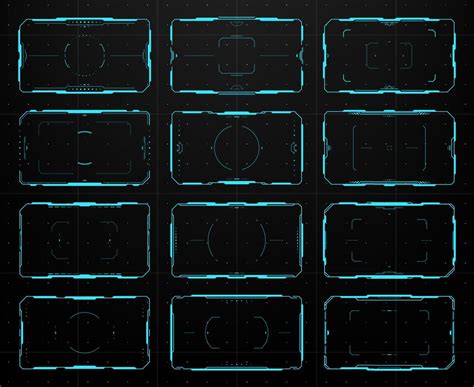 HUD UI Interface Aim Control Target Frames Set Vector Art At Vecteezy