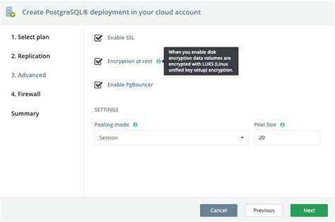 New Postgresql Deployment Bring Your Own Cloud