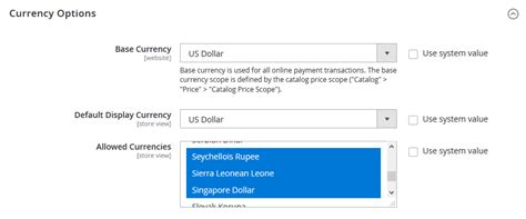 How To Choose The Accepted Currencies In Magento 2 Hiddentechies