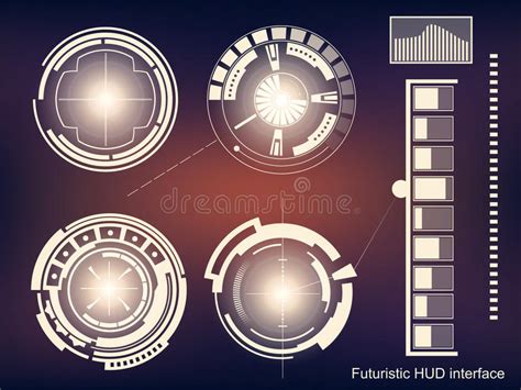 Abstract Future Concept Vector Futuristic Blue Virtual Graphic Touch User Interface Hud Stock