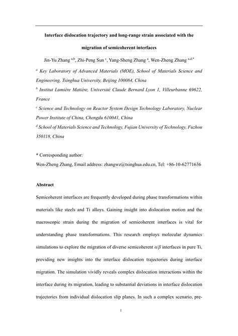 Pdf Interface Dislocation Trajectory And Long Range Strain Associated