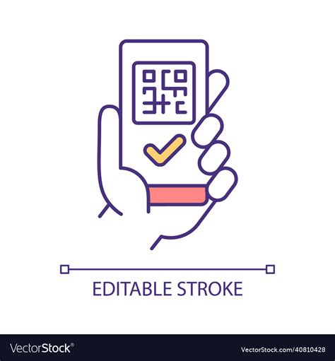 Qr Code Check Rgb Color Icon Royalty Free Vector Image