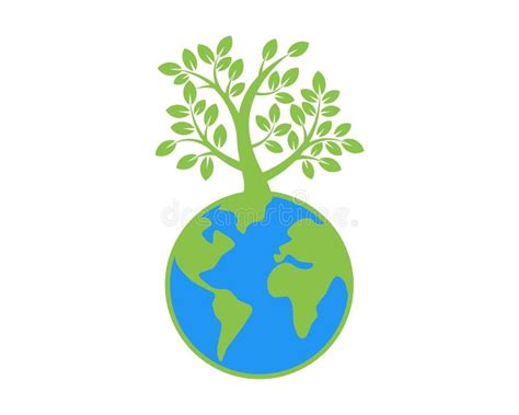 Vector Illustration Of The Earth And The Tree Stock Vector Illustration Of Grows Earth 275237159