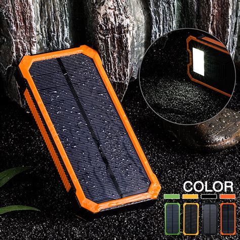 Waterproof Mah Dual Usb Portable Solar Battery Solar Power Bank