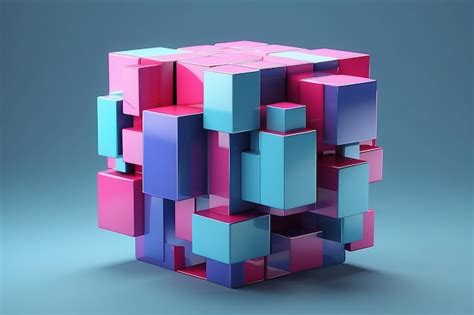 Abstract 3d Render Cube Shape Geometric Design 3d Illustration