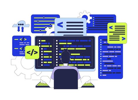 Premium Vector Software Developer 2d Illustration Concept