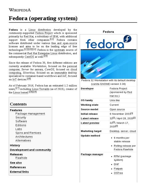 Fedora Operating System Fedora Is A Linux Distribution Developed By