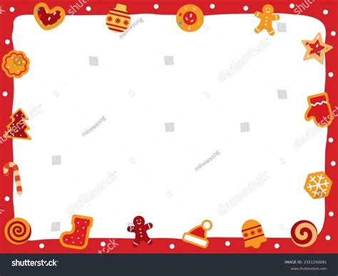 Various Shapes Cookie Decoration Border Background Stock Vector