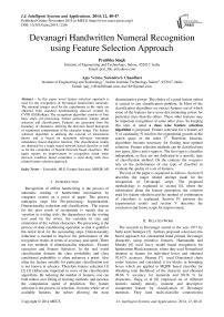 Devanagri Handwritten Numeral Recognition Using Feature Selection Approach Ijisa SciUp Org