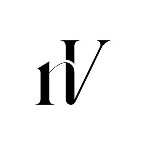 Nv Logotipo De Luxo Vetor Premium