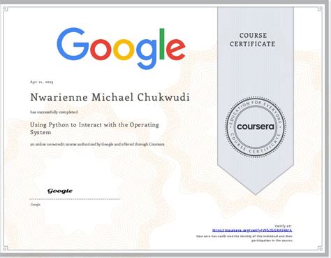 Nwarienne Michael On Linkedin Coursera Python Operatingsystems