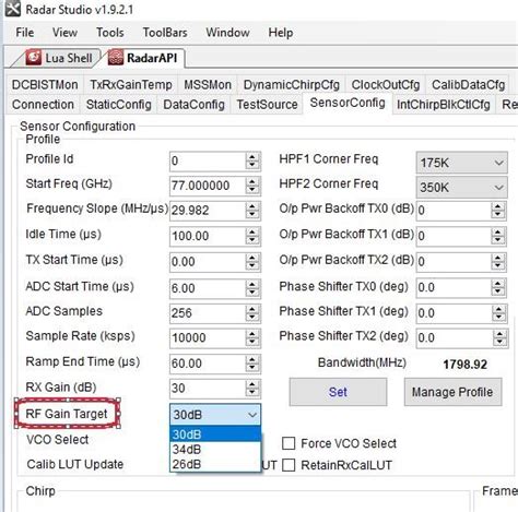 AWR How To Change The LNA Gain In OOB Demo Sensors Forum Sensors TI E E Support Forums
