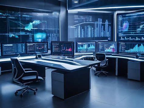Advanced Technology Command Center With Global Data Visualization And