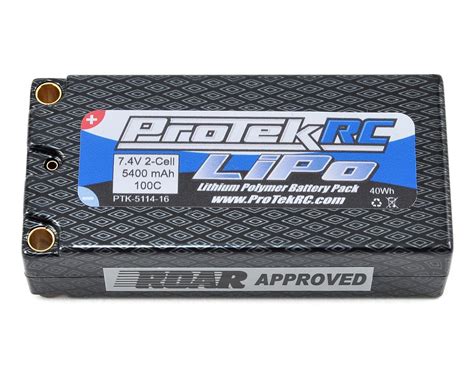 ProTek RC 2S 100C Shorty LiPo Battery Pack 5mm 7 4V 5400mAh PTK 5114 16 Cars Trucks