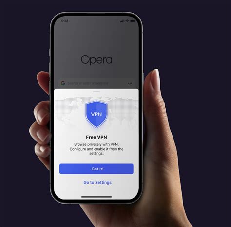 В браузер Opera для Ios встроили бесплатный Vpn регистрация не требуется