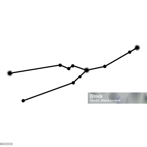 손으로 그린 황소 자리 자리 천체 공간 조디악 별자리 기호 스타 점성술 점성술 기호 아이콘 흰색 배경에 격리된 벡터 스케치 그림 개념에 대한 스톡 벡터 아트 및 기타 이미지