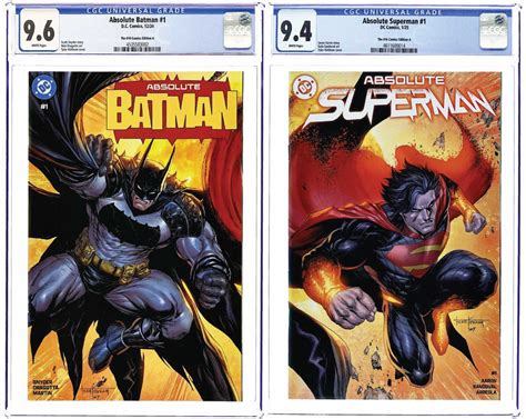 Absolute Batman 1 Cgc 96 And Absolute Superman 1 Cgc 94 First