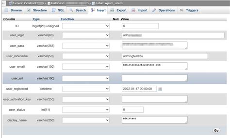 How To Create Wordpress Admin User In Mysql Using Phpmyadmin