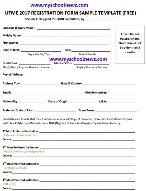 Check Jamb Registration Template For 201718 Education Nigeria