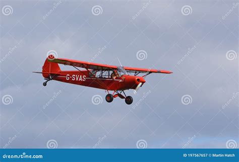 Vintage Piper Super Cub In Flight Close Up Editorial Image CartoonDealer Com