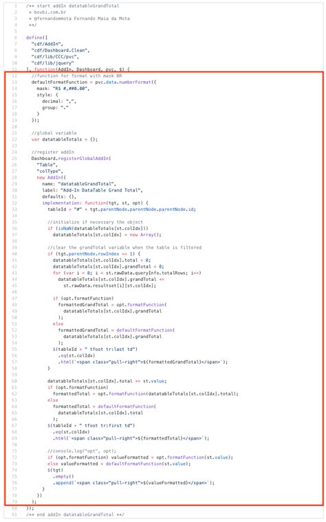 Addin Datatablegrandtotal For Ctools Datatable Component By Fernando
