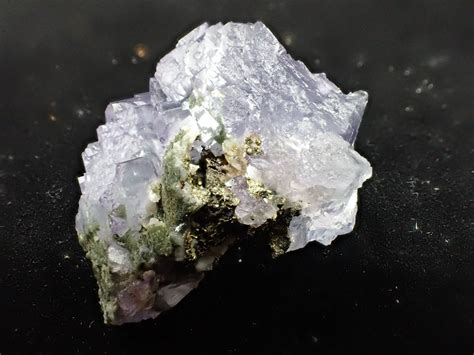 Vivid Purple Yaogangxian Ygx Fluorite With Golden Pyrite 1″ × 1″ × 1