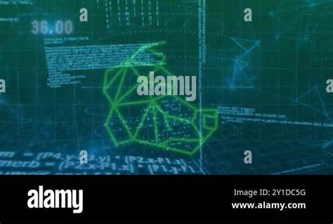 Digital Code And Geometric Shapes Animation Over Programming Script