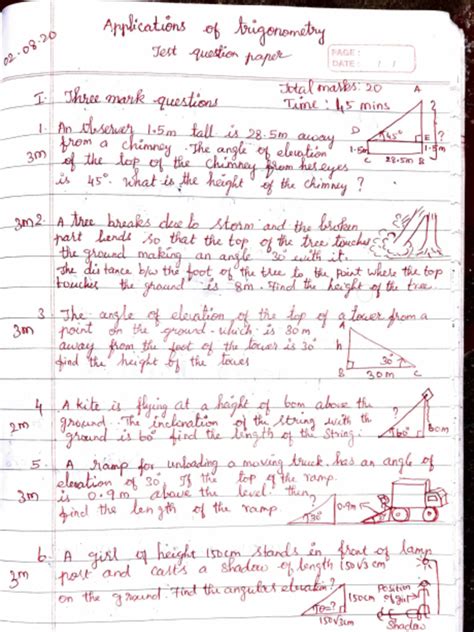 Applications Of Trigonometry Test 1 Pdf