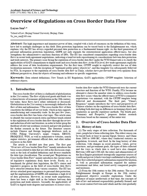 Overview Of Regulations On Cross Border Data Flow Pdf