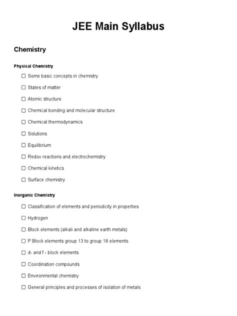 Jee Main Syllabus Pdf