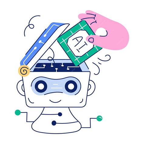 Tecnología De Ia Ilustraciones Dibujadas A Mano Vector Premium