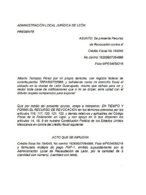 Recurso De Revocacion 3 Pdf