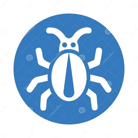Software Bug Icon Rounded Blue Vector Design Stock Vector Illustration Of Vector White
