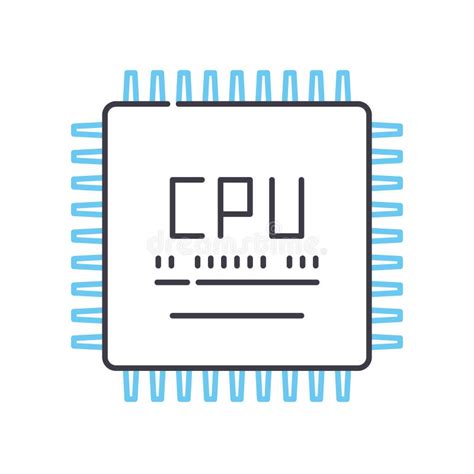 Processor Unit Line Icon Outline Symbol Vector Illustration Concept Sign Stock Vector