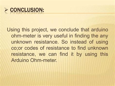 Arduino Ohm Meter By Engrdanish Nouman Pptx