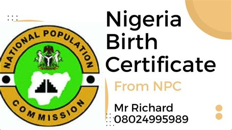 Nigerian Birth Certificate From Npc For Nigerians Living In America Youtube