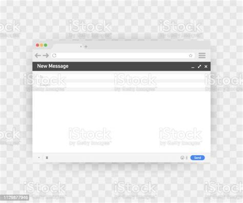 이메일 템플릿입니다 빈 전자 메일 브라우저 창입니다 메일 메시지 웹 페이지 벡터 프레임입니다 벡터 일러스트입니다 전자메일에 대한 스톡 벡터 아트 및 기타 이미지 Istock