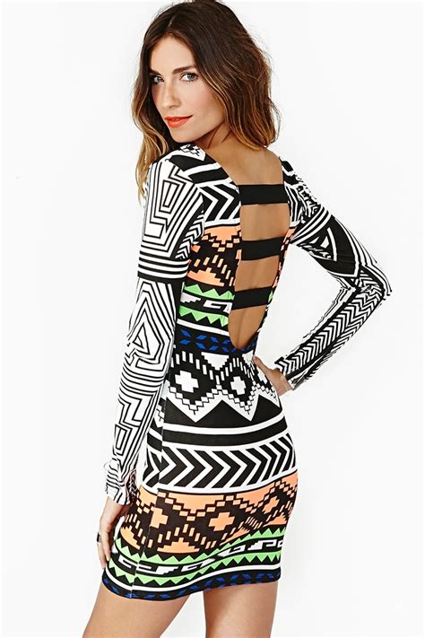 Bodycon Chic Printed Dress Cutout Detail Printed Dress