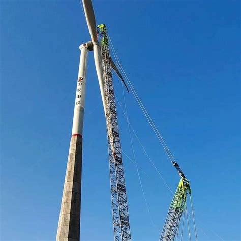 140m超高混塔风机！彭泽县核电帽子山125mw分散式风电项目首台风机吊装成功机组厂址姜桐