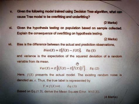 Solved Given The Following Model Trained Using The Decision Tree