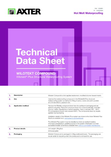 Wilotekt Compound Technical Data Sheet Axter Ltd Nbs Source